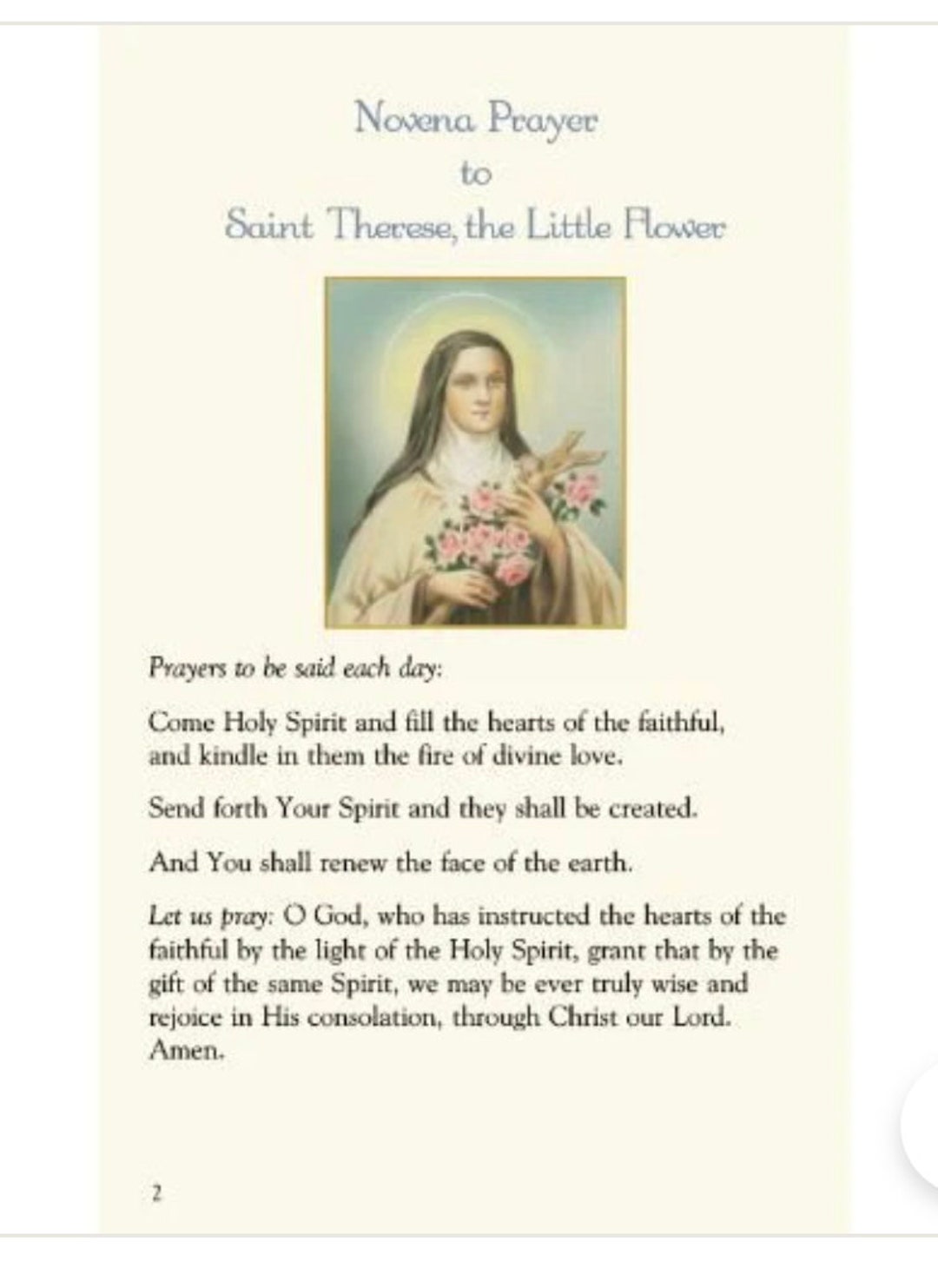 St Therese Novena Booklet Catholic Gift, Catholic Mom Gift, Catholic ...