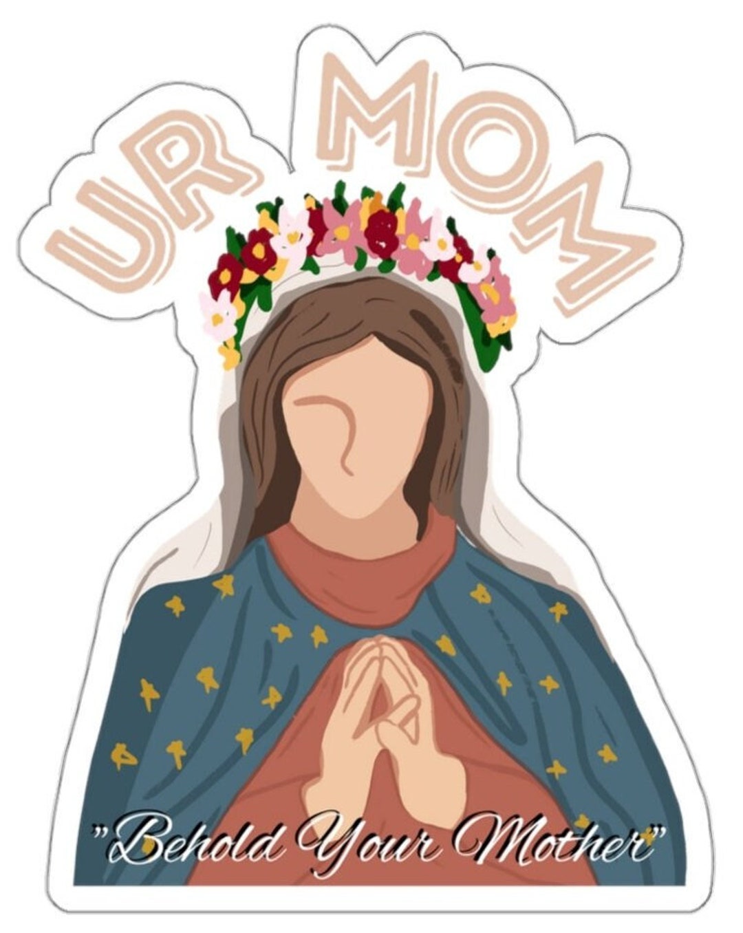 Christmas Sticker Vinyl Sticker Mary Sticker Holiday Sticker Etsy