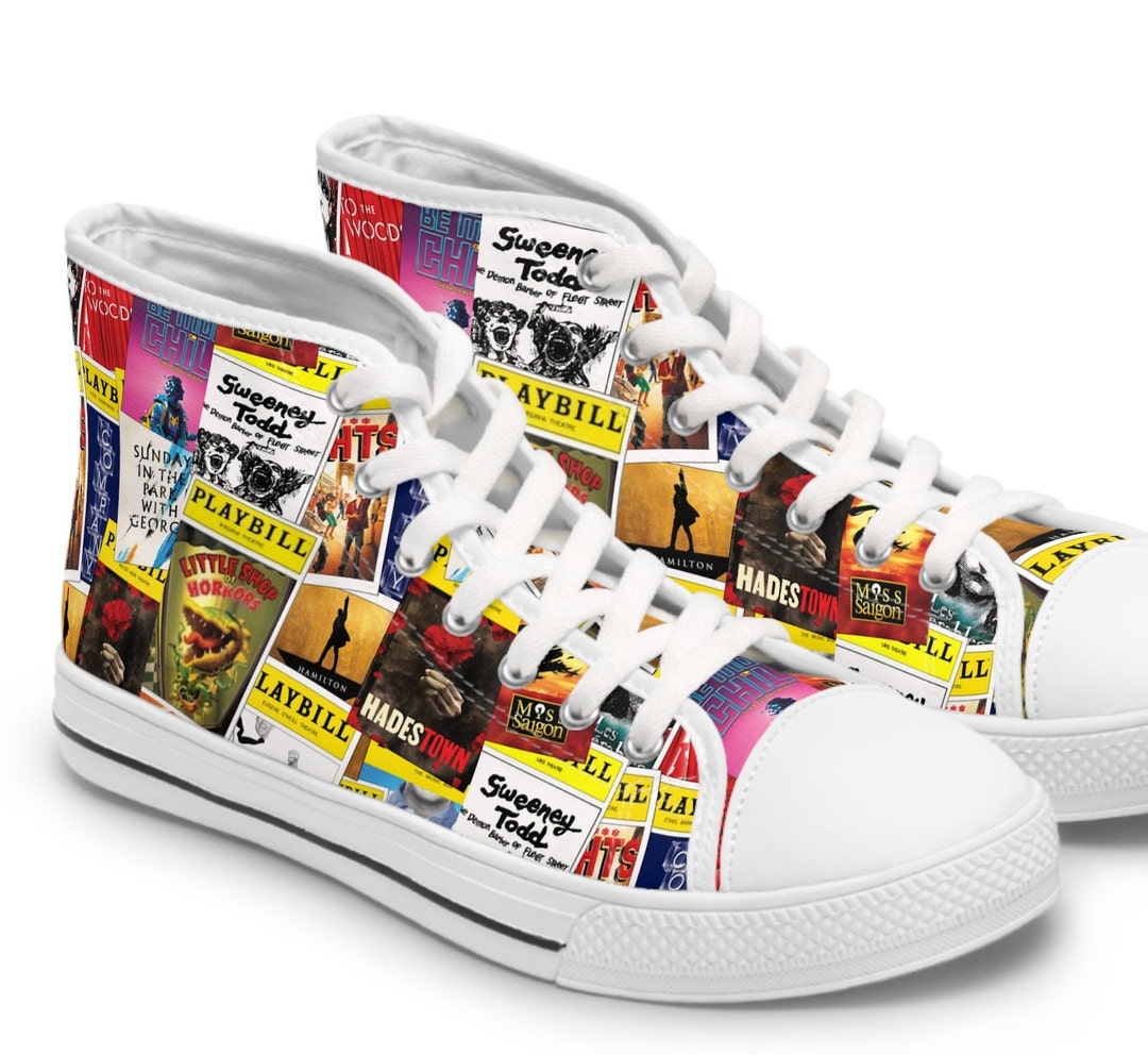 Broadway Lover Gift, Women's High Top Sneakers, Musical Theatre Kid ...