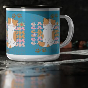 Orange Cat Camping Mug, Enamel Camp Mugs, Cat Lover Gift, Cat Mom Gift ...