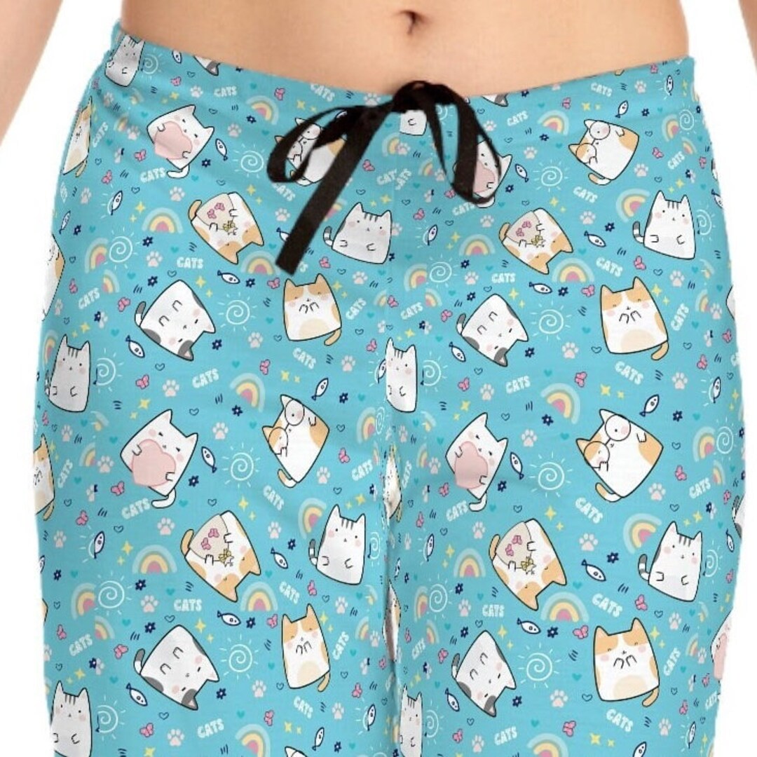 Cat Pajamas, Spring Cat Pajamas, Cat Mom Gift, Kitty Pajamas, Gift for ...