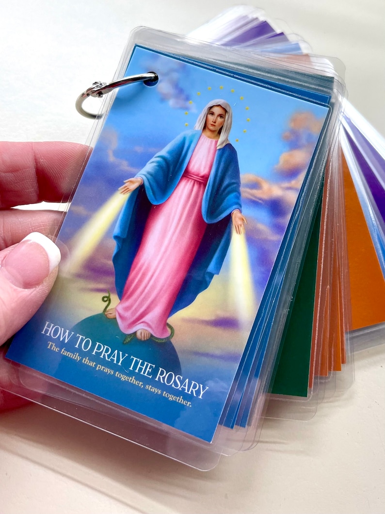 How to Pray the Rosary, Laminated Rosary Prayer Cards, Catholic Rosary ...