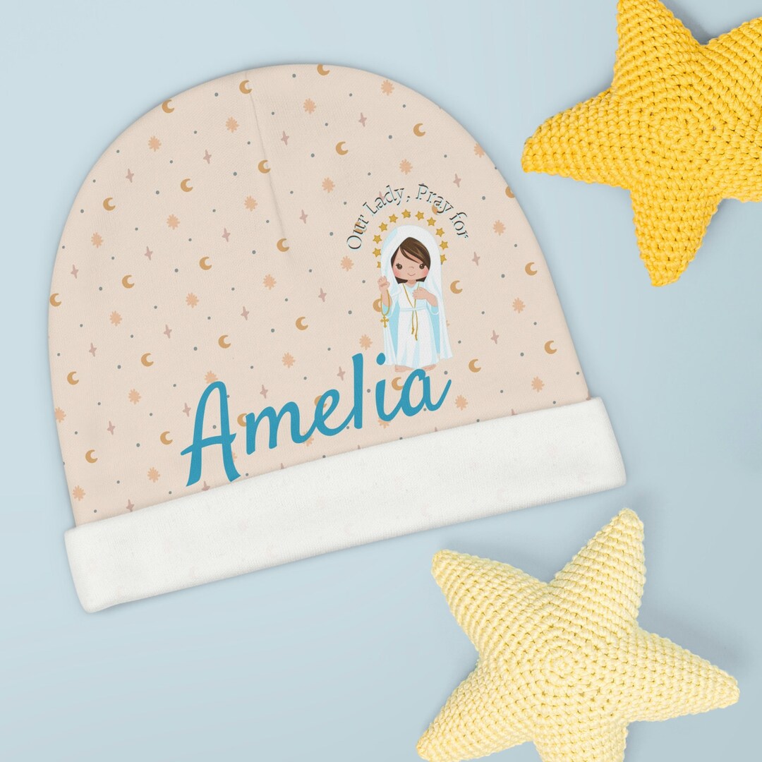 Personalized Baby Hat Lady of Fatima Baby Catholic Baby Catholic Kid ...