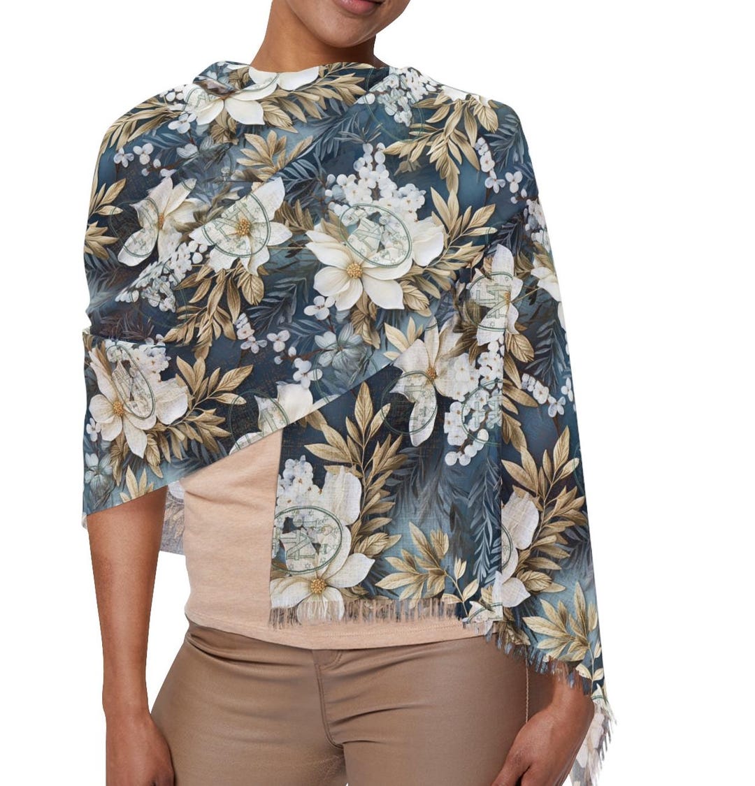 Blue Catholic Scarf for Women, Miraculous Medal Scarf, Marian Scarf ...