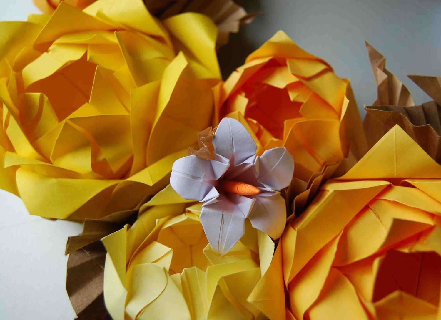 Yellow Rose Origami Paper Wreath Thanksgiving Holiday Fall - Etsy