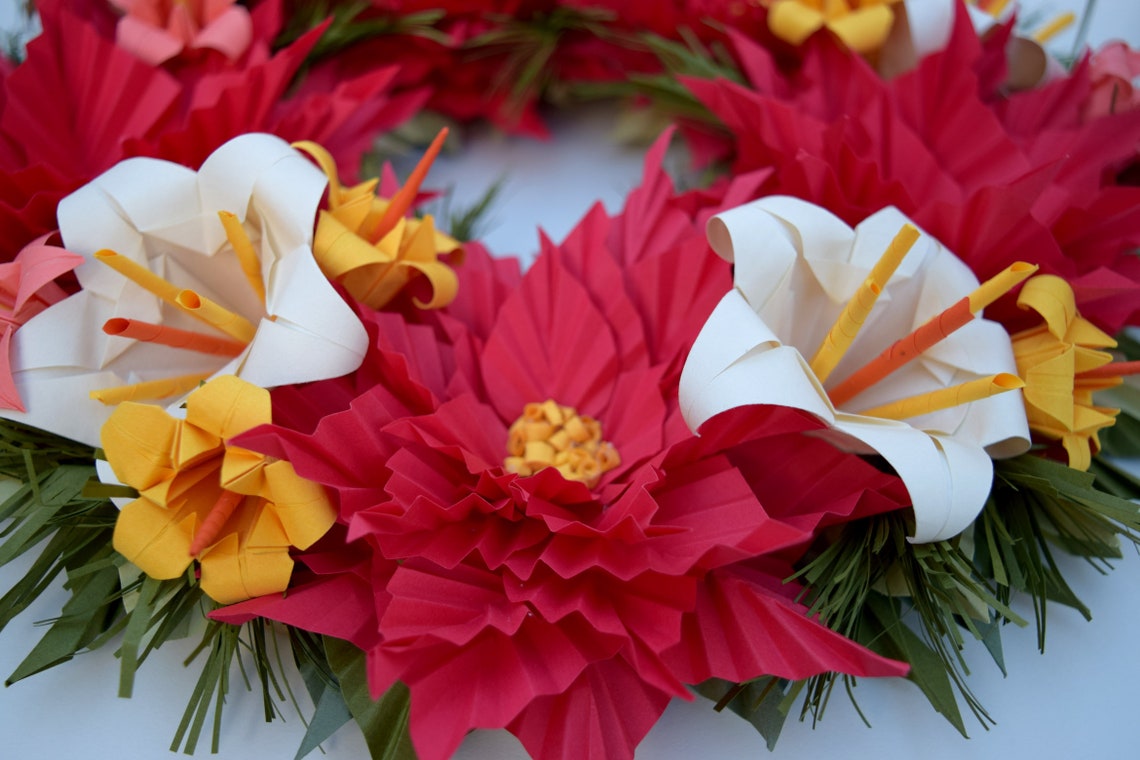 Christmas Poinsettia Wreath Holiday Wreath New Years and - Etsy