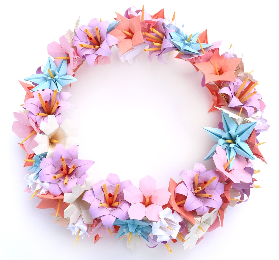 Floral Crown, Paper Floral Headband, Origami Floral Halo, Lavender and ...