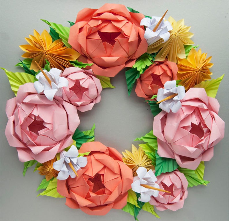 Easy origami flower wreath - tewsdeveloper