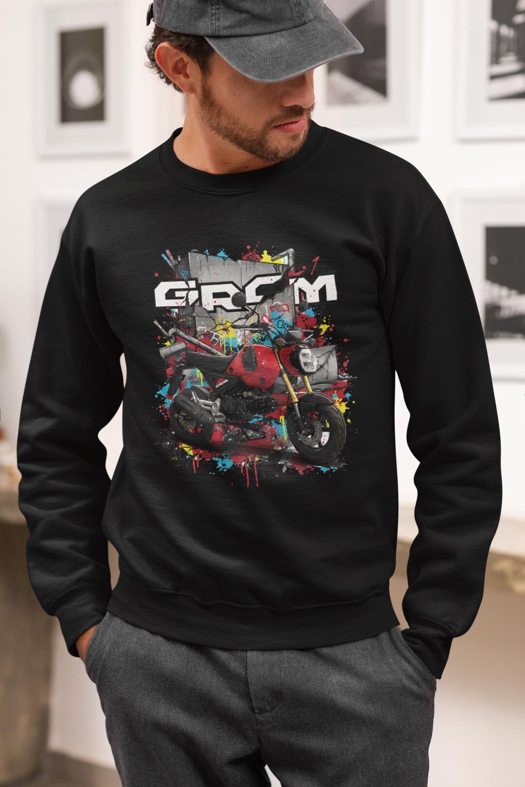 Honda Grom Sweatshirt, Grom Life Biker Gift, for Men, MSX125 Fan Top ...