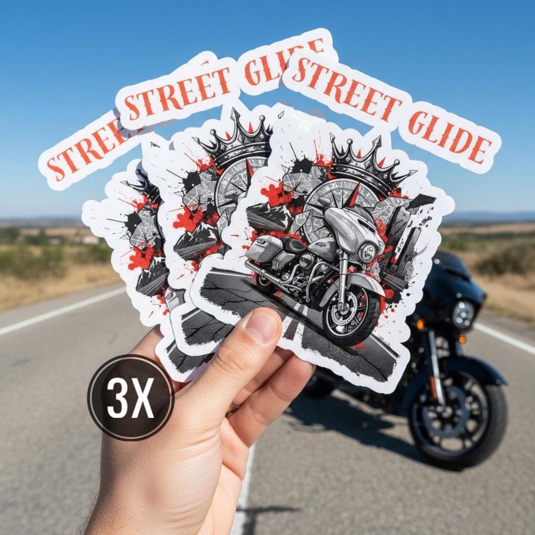 Motorcycle Sticker 3-pack Biker Gift for Men HD Street Glide Decal ...