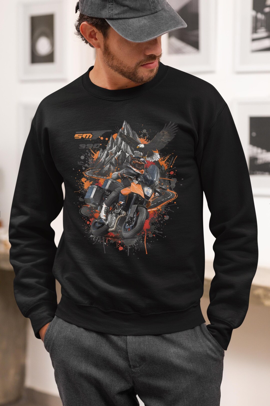 KTM 990 SMT Sweatshirt, Hooligan Tourer Biker Gift, for Men, V Twin LC8 ...