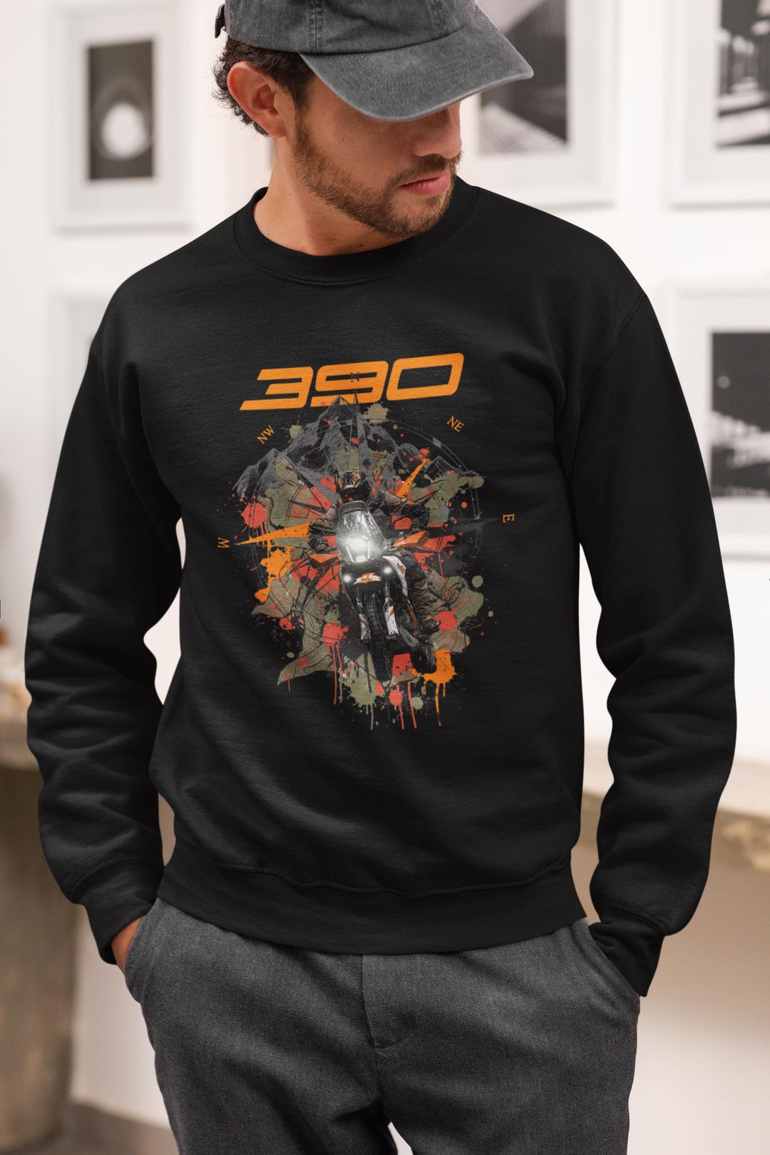 390 Adventure R Sweatshirt, Rally Raid Gift, Dirt Bike Crewneck, Enduro ...