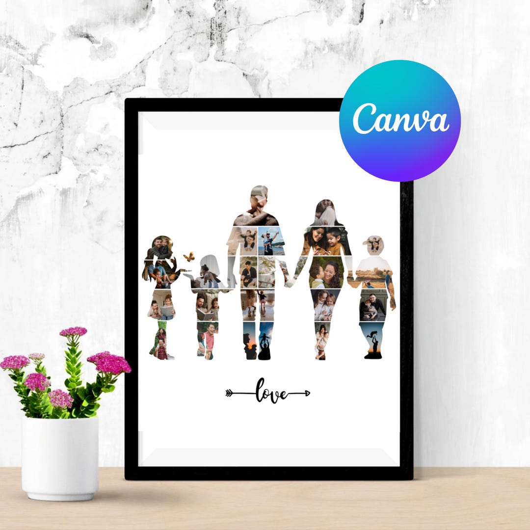 Father's Day Photo Collage Template: 12 Pages Editable Canva (resell ...