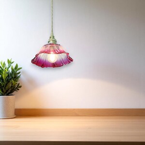 Vintage Floral Glass Ceiling Light – Retro Pendant Lamp for Kitchen ...