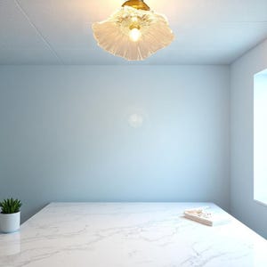 Vintage Floral Glass Ceiling Light – Retro Pendant Lamp for Kitchen ...