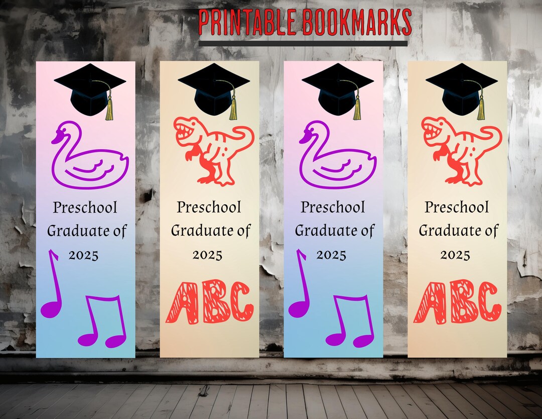 Preschool Graduation Printable Bookmarks, Gifts for Preschoolers ...