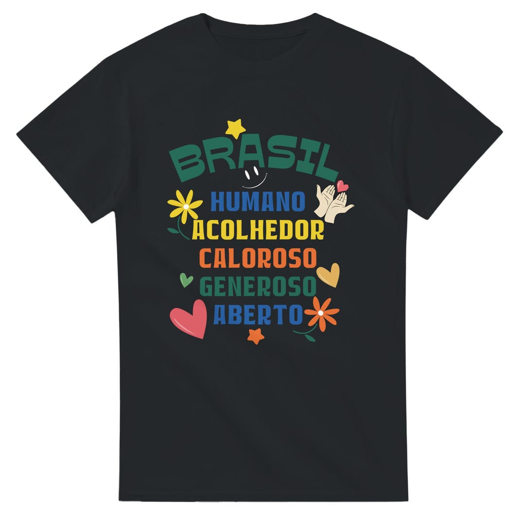 Title Human Brazil Word Cloud T-shirt | Warm & Welcoming Brazil Tee - Etsy
