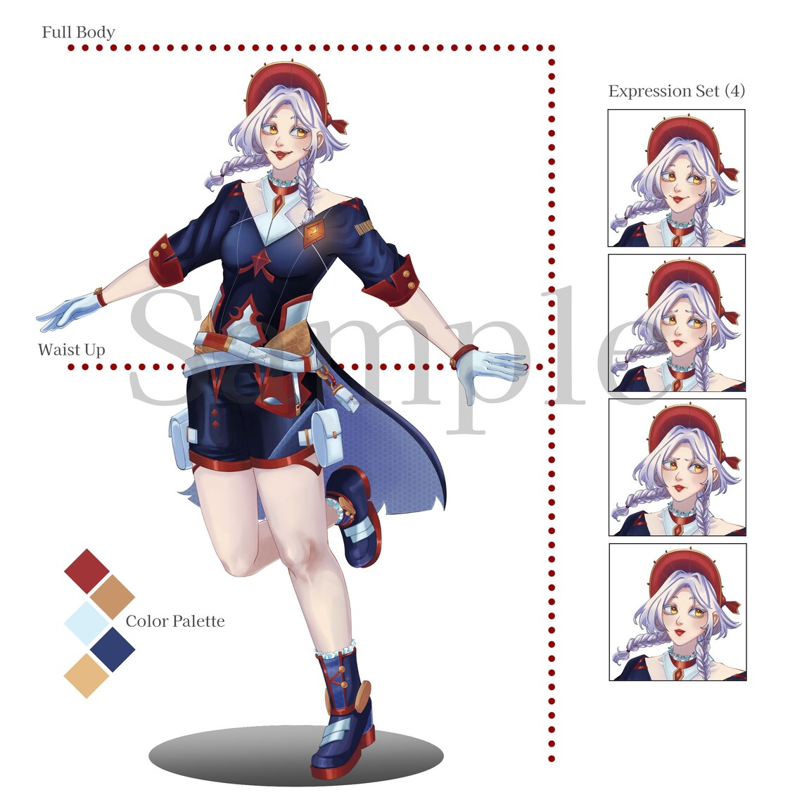Custom RPG Character Art Sprites | Visual Novel Character Art - Etsy