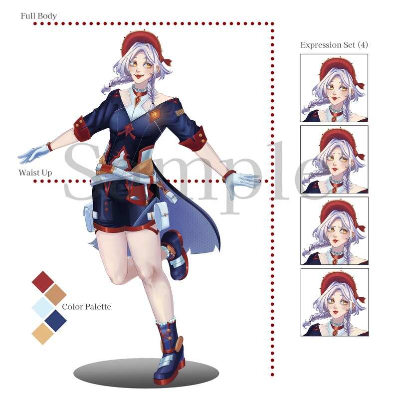 Custom RPG Character Art Sprites | Visual Novel Character Art - Etsy