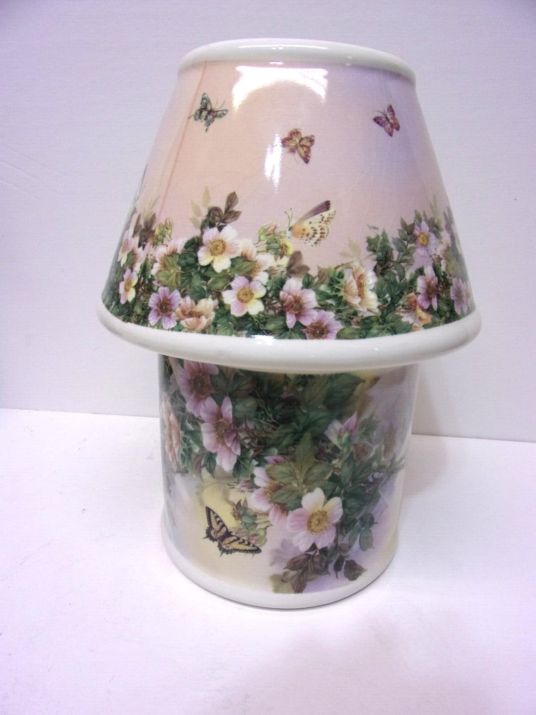 Lena Liu Butterfly Floral Candle Holder With Shade Carson Home Accents ...