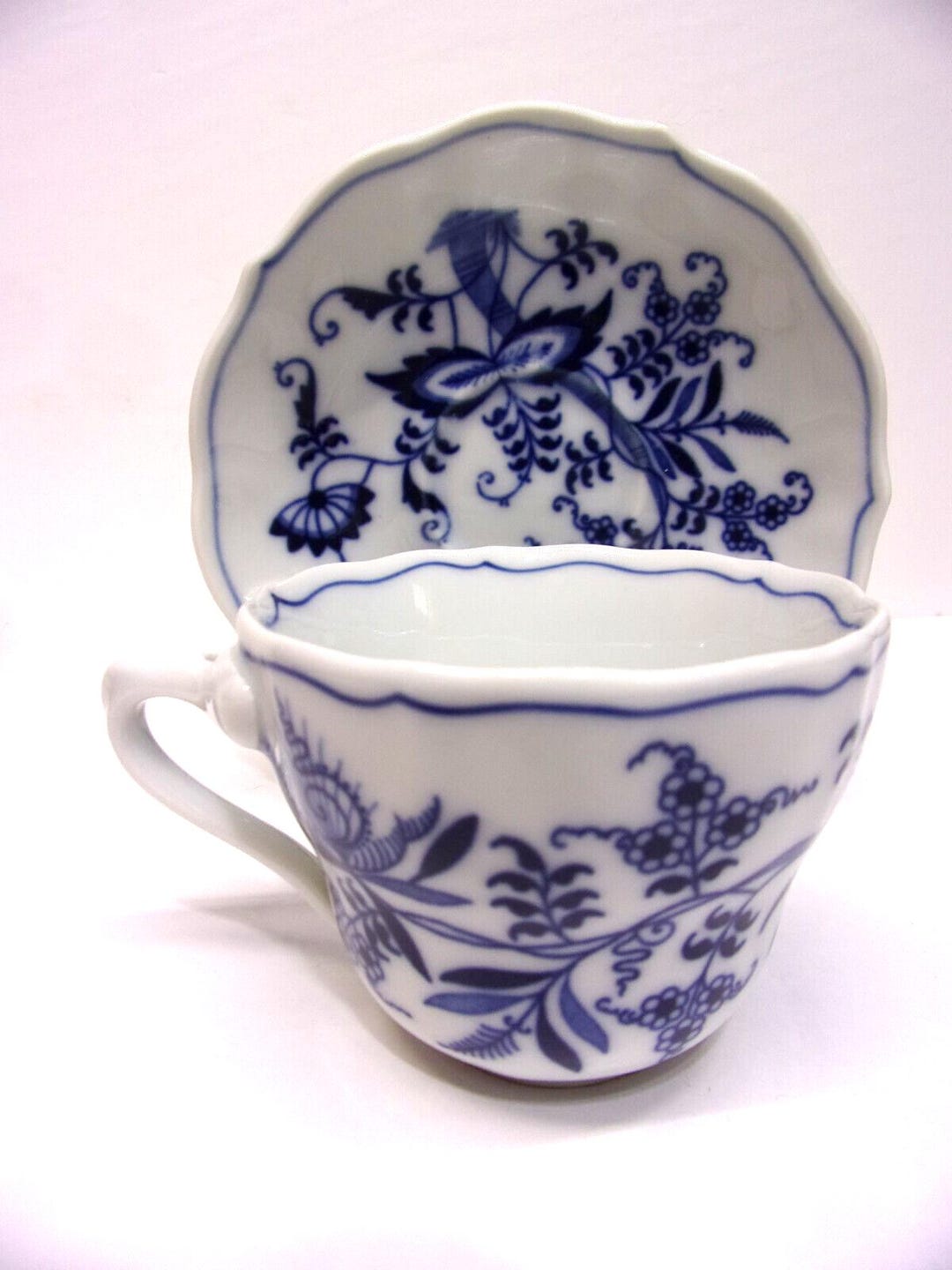 Set of Three Blue Danube Pattern Cup and Saucer Rectangle Logo - Etsy
