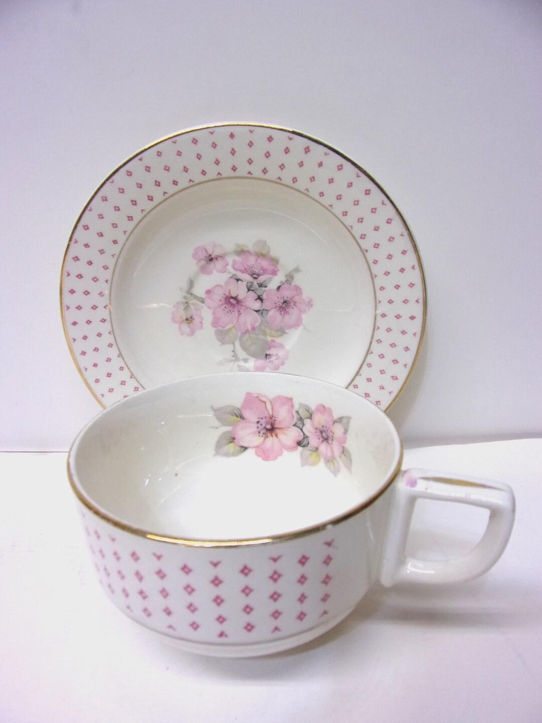 Set of Two Homer Laughlin Mary Anne Pattern Coffee Cup and Saucer - Etsy