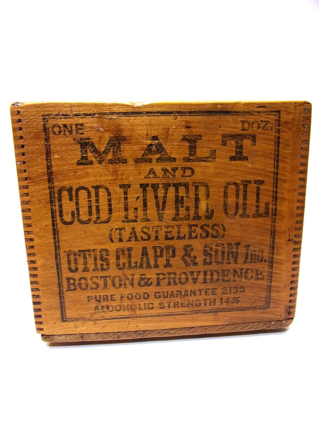 1800s Malt Cod Liver Oil Wooden Advertising Beer Case Boston Providence ...