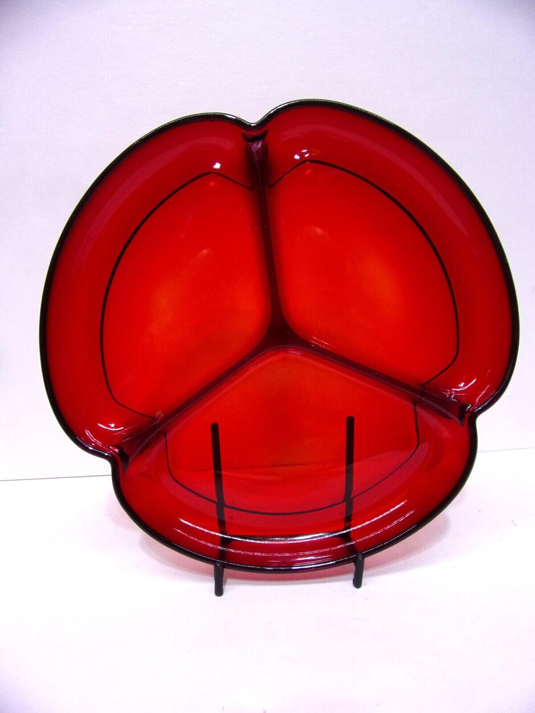 Villeroy and Boch Ruby Red Glass 3 Part Relish Tray - Etsy