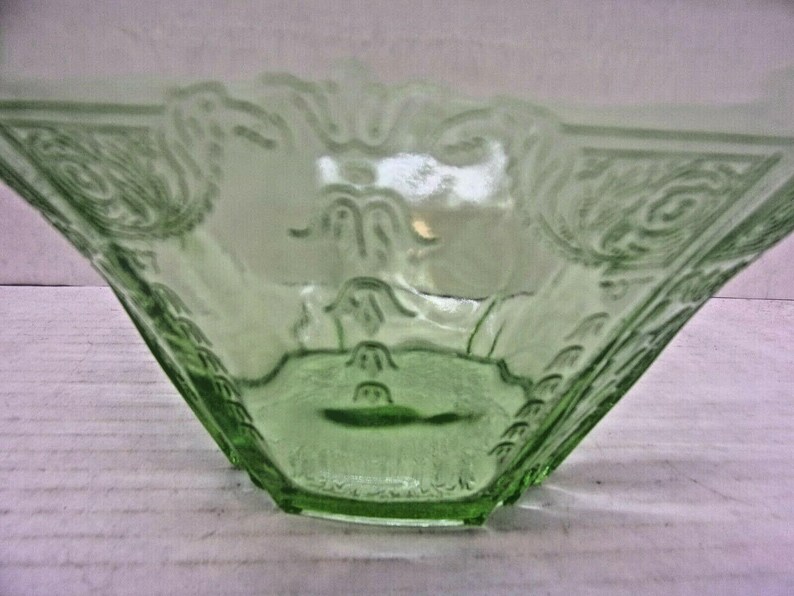 Princess Pattern Green Depression Glass Hat Shaped Bowl Vintage - Etsy
