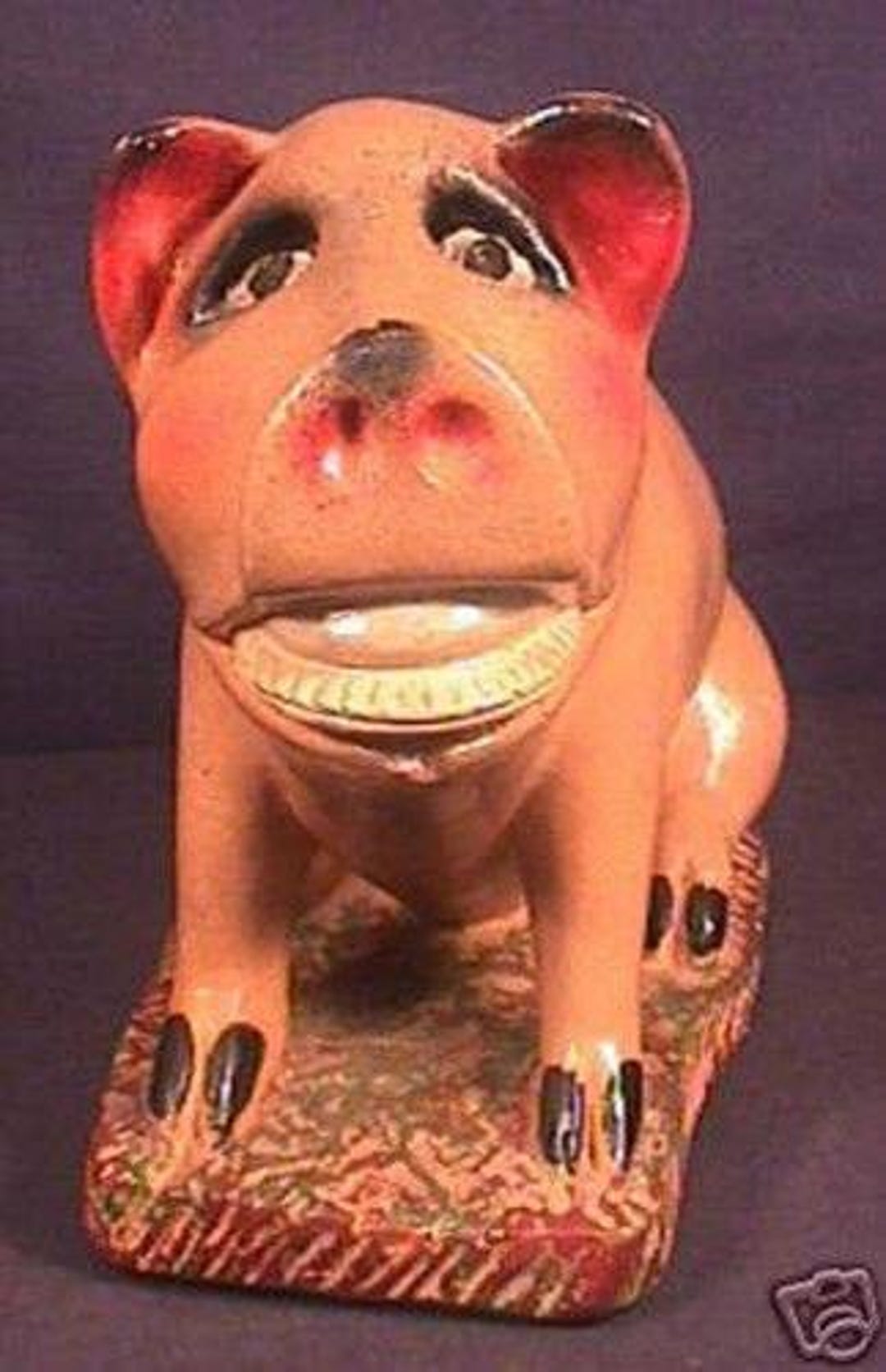 RARE Signed Early Chalkware Pig Piggy Bank - Etsy