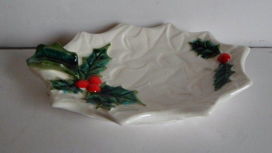Lefton Holly Berry White Ashtray - Etsy