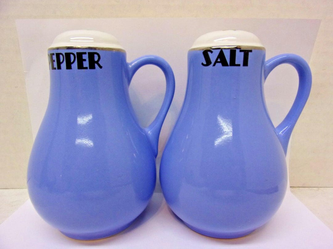 Hall Rose Parade Blue Floral Design Range Set Salt and Pepper Shakers ...