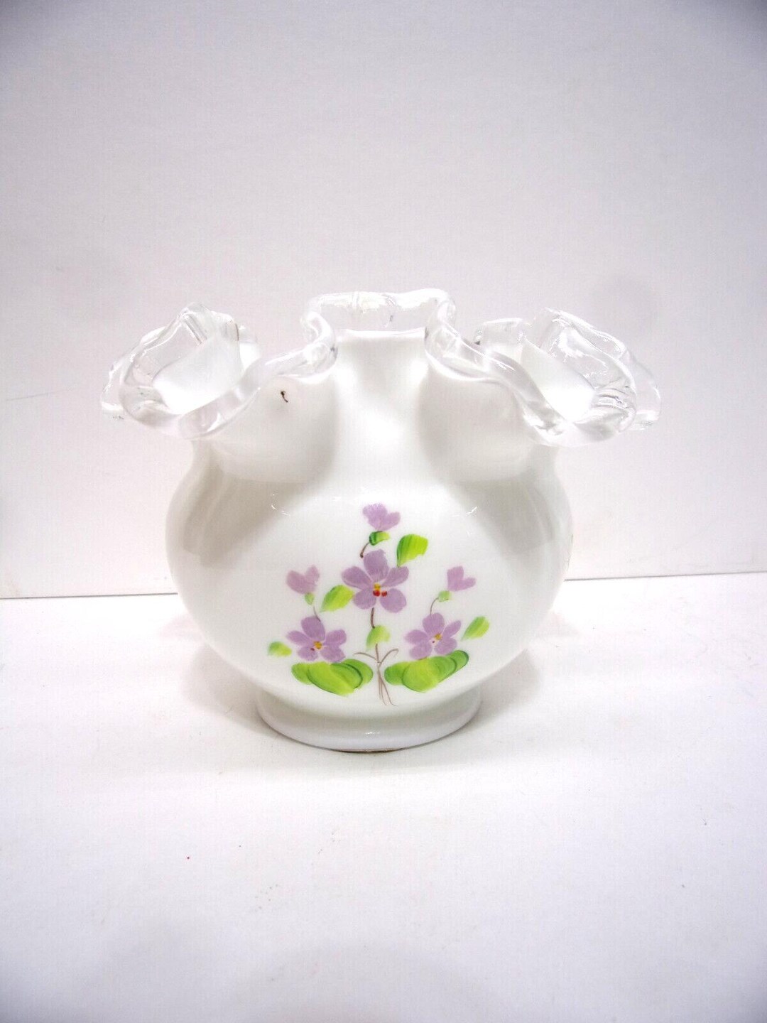 Fenton Hand Painted Signed Violets Decorated Silvercrest Vase - Etsy