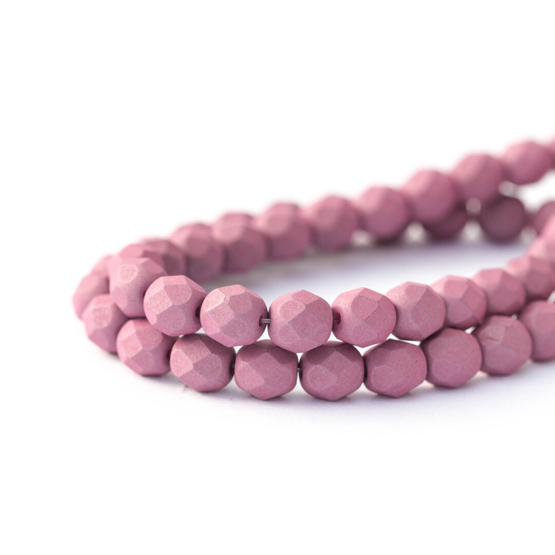 Saturated Lavender Faceted Czech Glass Beads, Fire-polished Matte ...