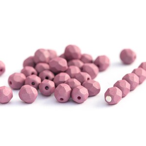 Saturated Lavender Faceted Czech Glass Beads, Fire-polished Matte ...