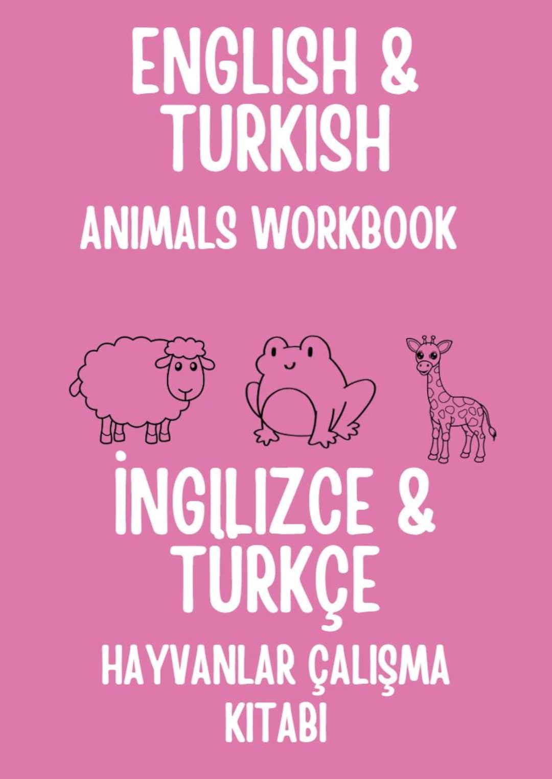 Bilingual English–turkish ESL Animals Workbook for Kids | Printable ...