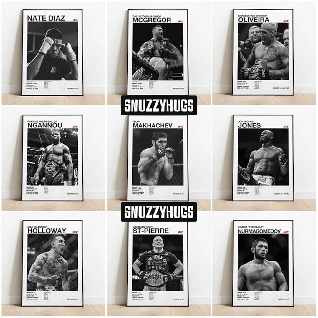 UFC Fighter Poster – MMA Wall Art | Mcgregor, Khabib, Diaz, Jones... - Etsy