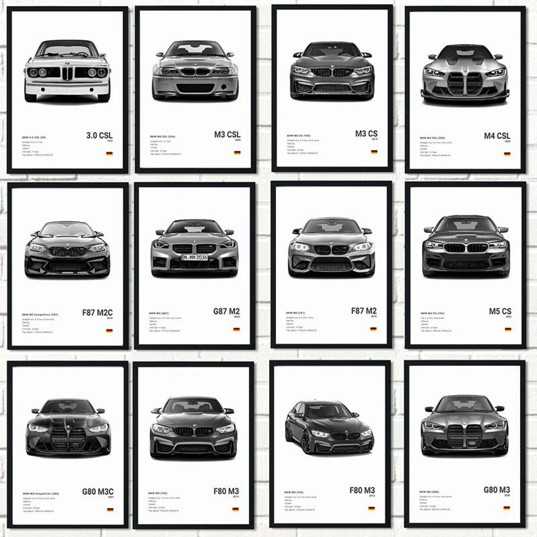 BMW M5 CS & M3 G80 Car Posters | Iconic Sport Car Wall Art Prints - Etsy