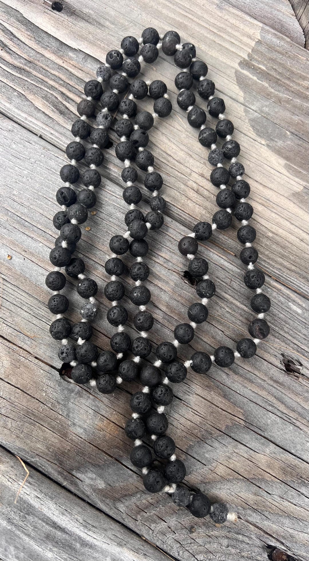 108 Black and Grey Lava Bead Mala *alpha Edition* - Etsy
