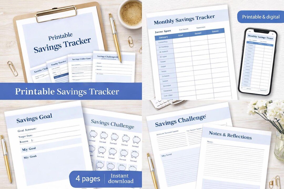 Savings Tracker Printable | Digital Savings Planner | Money Tracker PDF ...