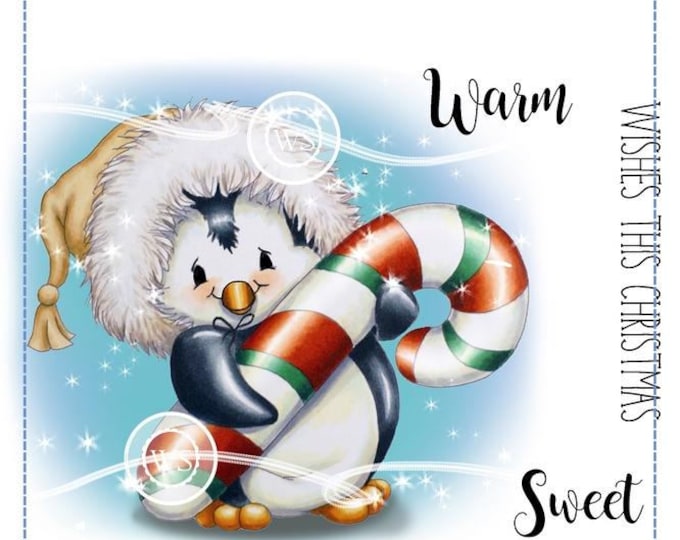 Whimsy Stamps Penguin Candy Cane NEW 2573 - Etsy