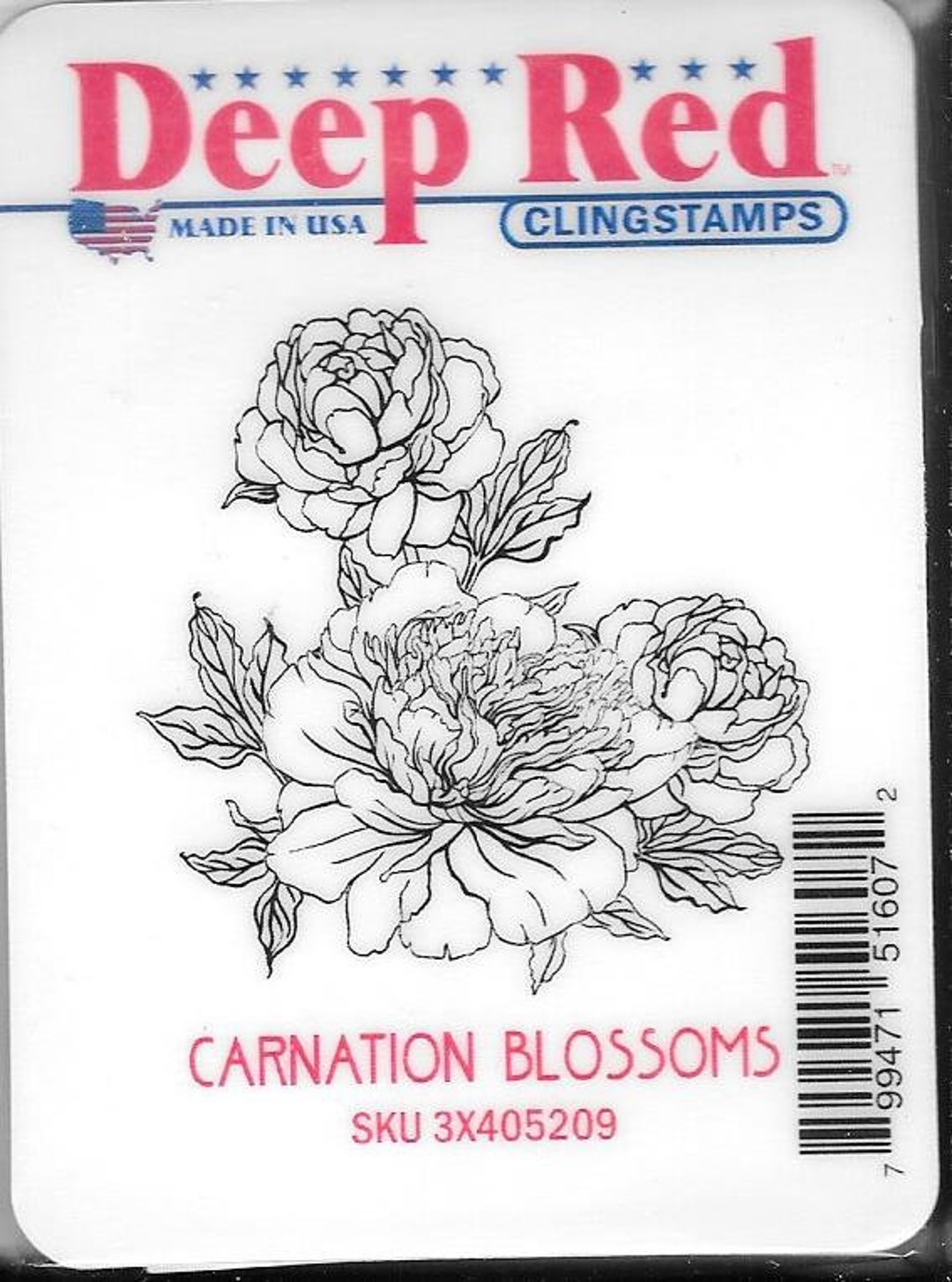 Deep Red Cling Stamps -- Carnation Blossoms -- NEW -- (#2954) - Etsy