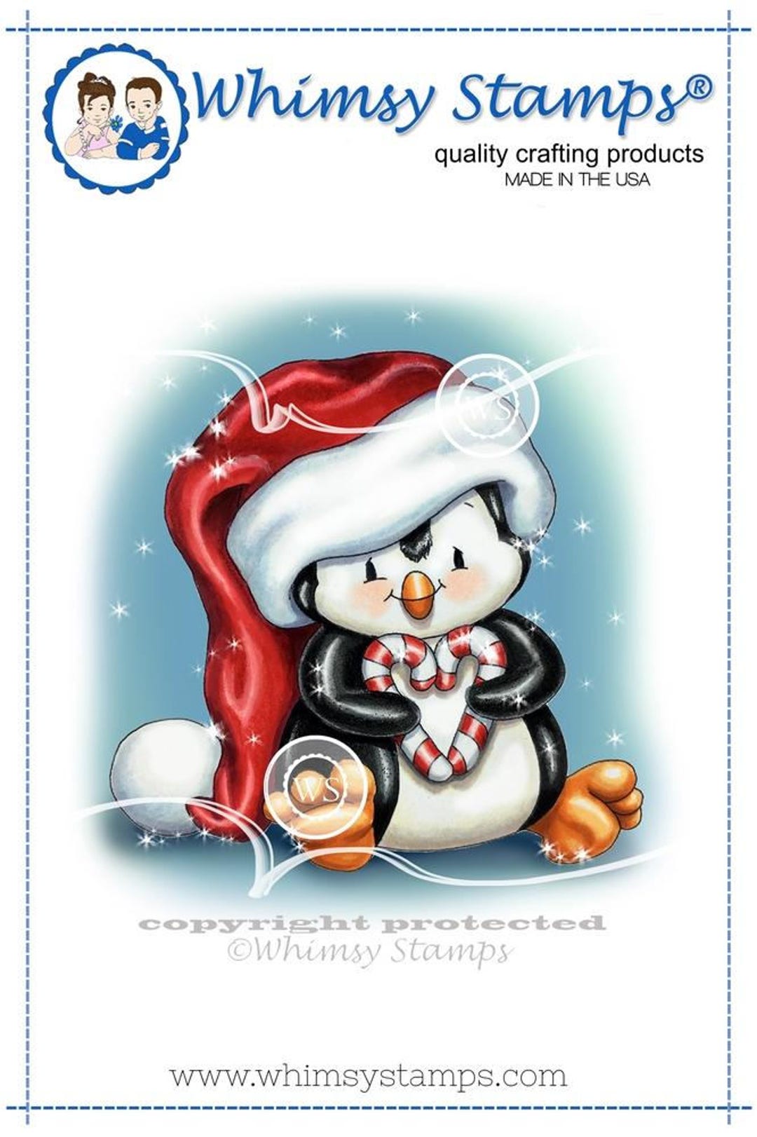Whimsy Stamps -- Penguin Christmas Sweetheart -- NEW -- (#2589) - Etsy