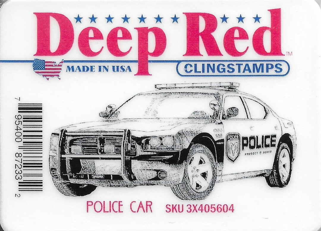 Deep Red Cling Stamps -- Police Car -- NEW -- (#4732) - Etsy
