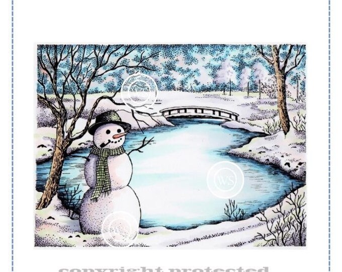 Whimsy Stamps Winter Lake NEW 2904 - Etsy