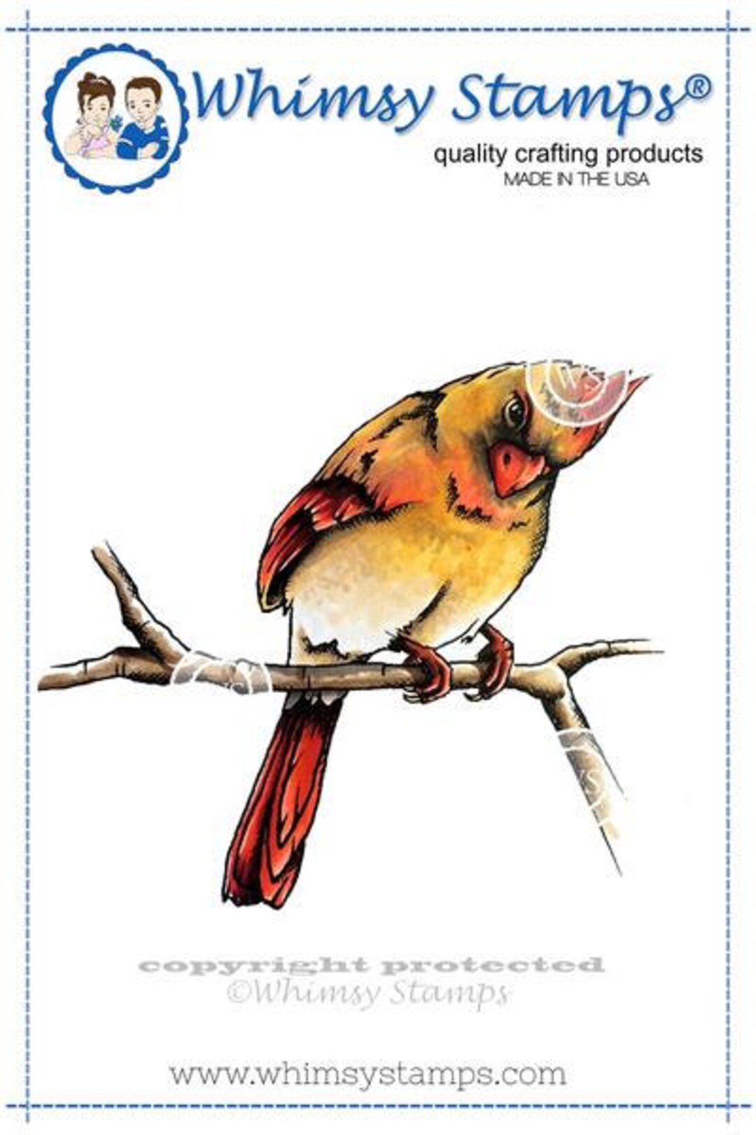 Whimsy Stamps Cardinal NEW 4107 - Etsy