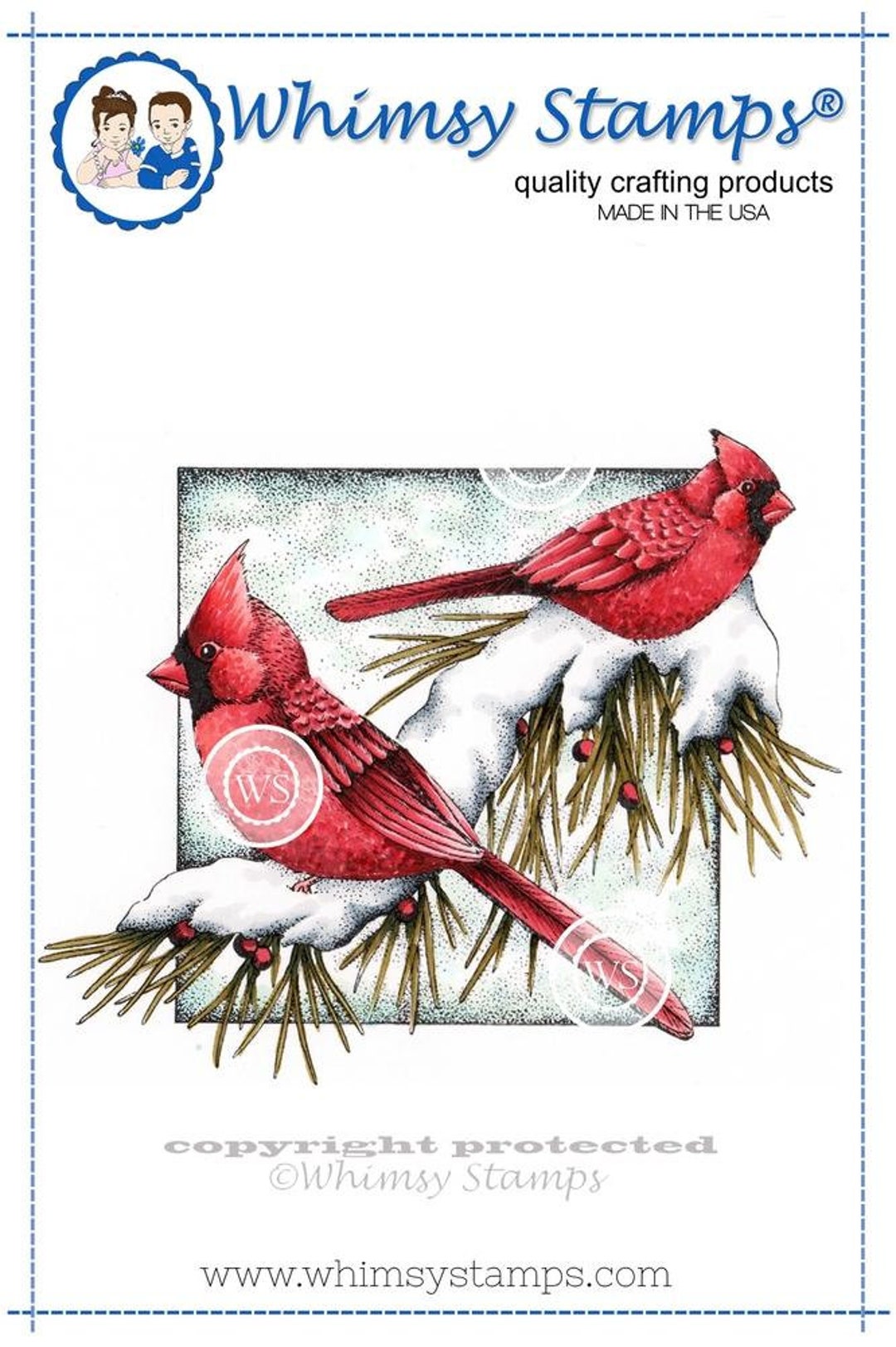 Whimsy Stamps -- Winter Cardinals -- NEW -- (#2855) - Etsy