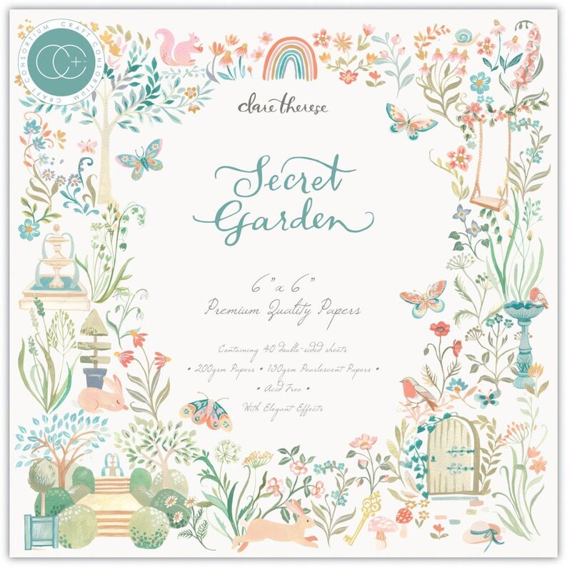 6 X 6 Paper Pad Secret Garden Double Sided NEW 4283 - Etsy