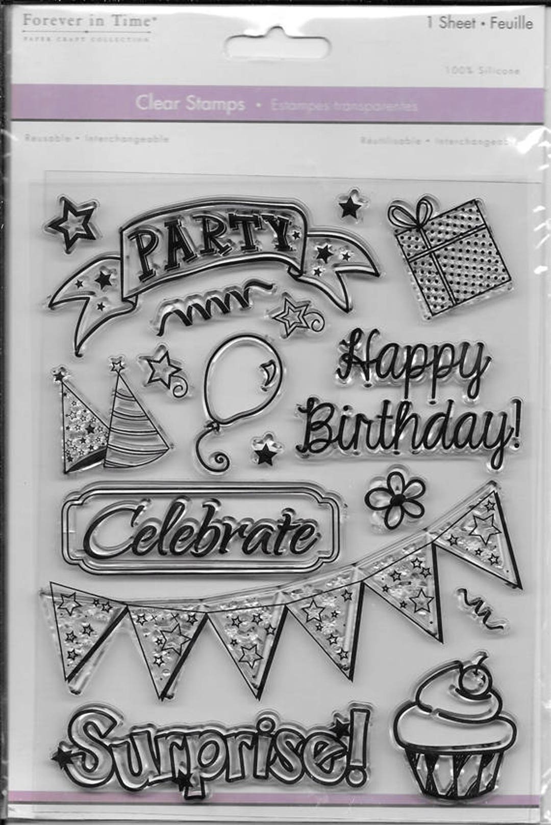 Forever in Time Clear Acrylic Stamp Set -- NEW -- Birthday Celebration ...