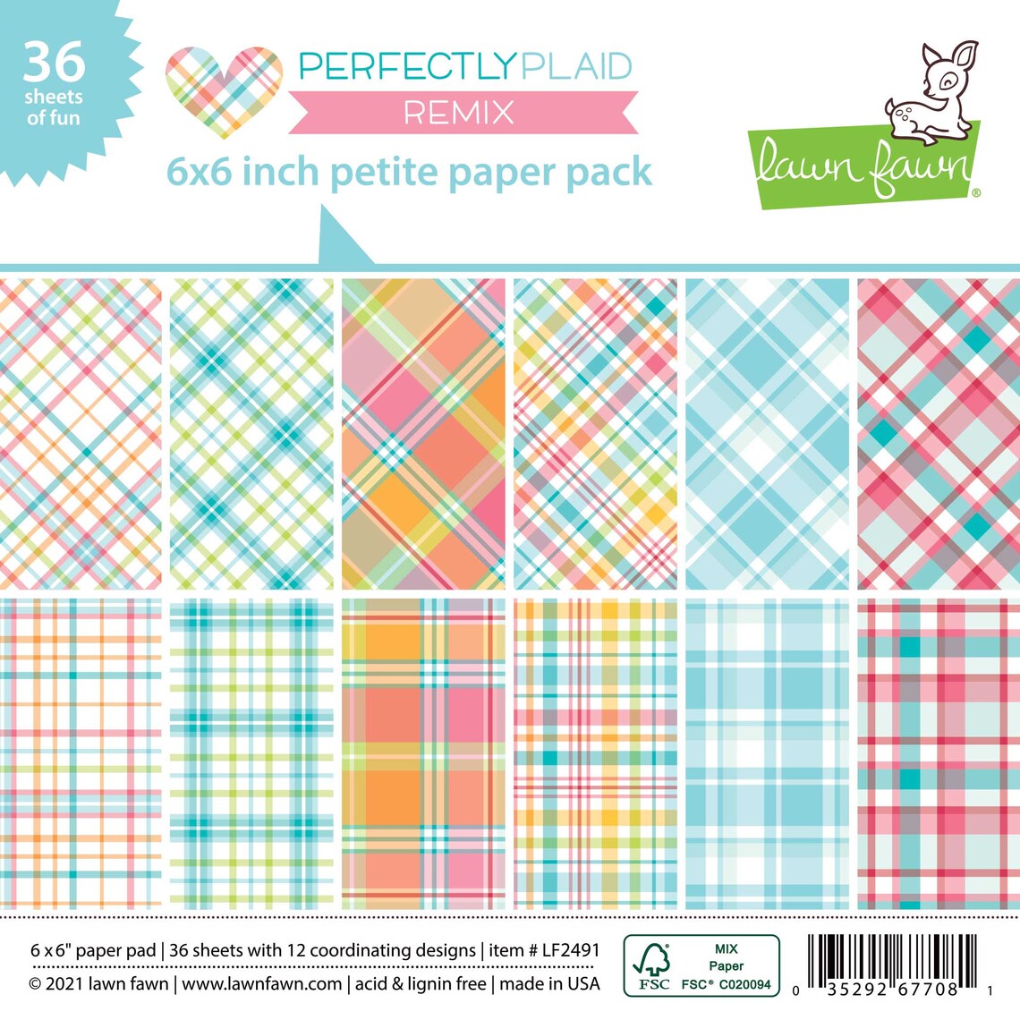 6 X 6 Paper Pad Perfectly Plaid Double Sided NEW 4217 - Etsy
